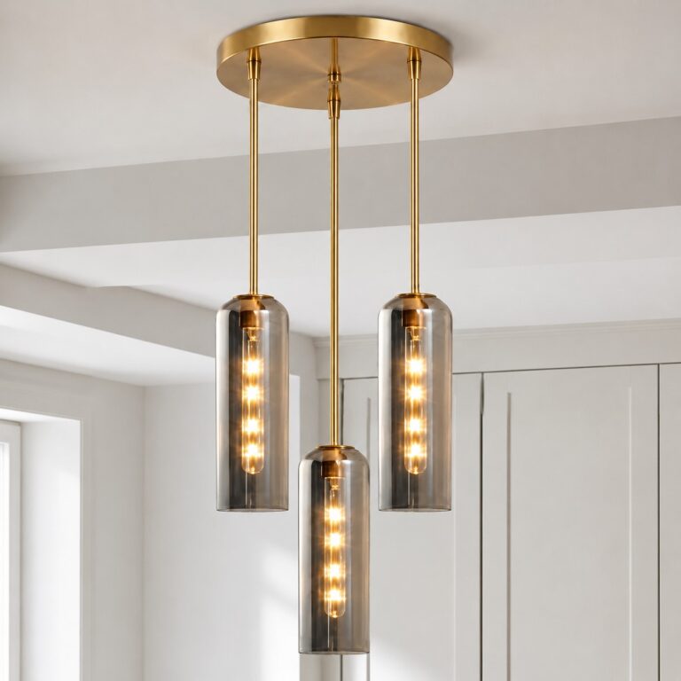 3 Lights Smoke Glass Cluster Pendant (Model - D816) - Prolux Lighting